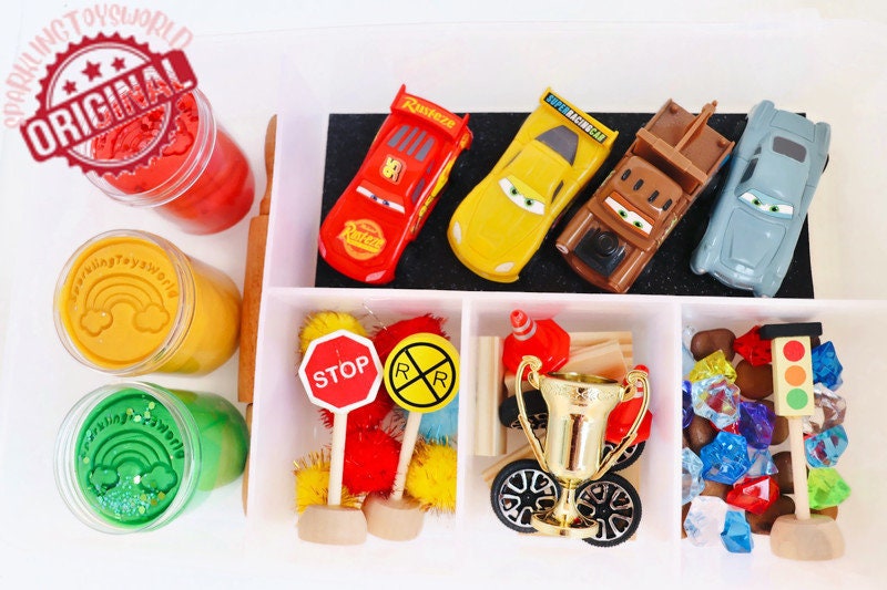 Cars Play Dough Kit, Play Dough Kit, Playdough Sensory Kit, Cars ...