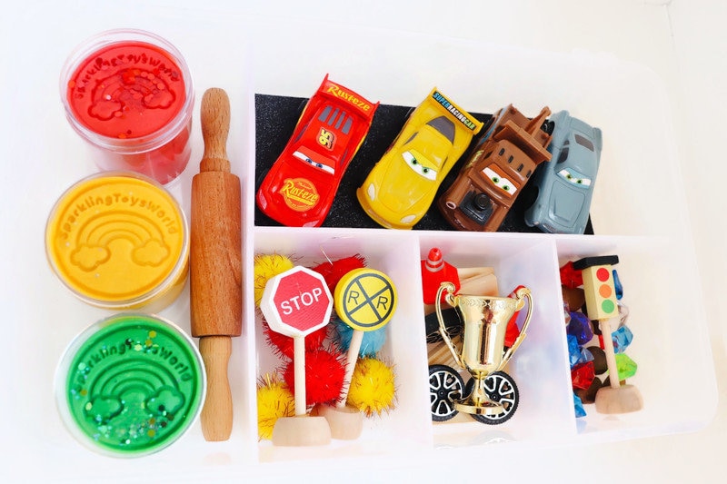 Cars Play Dough Kit, Play Dough Kit, Playdough Sensory Kit, Cars ...