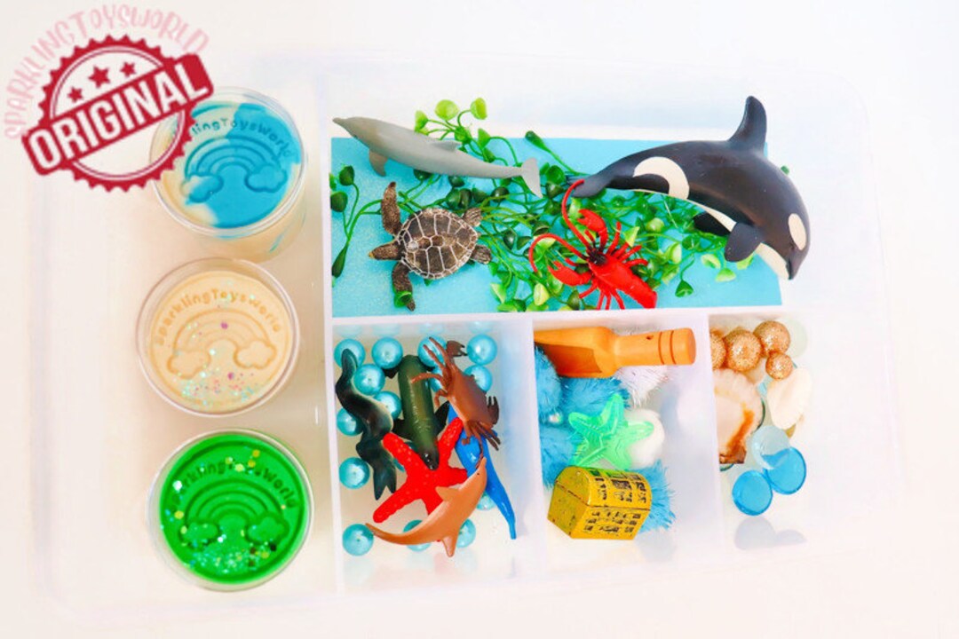Ocean Play Dough Kit, Ocean Sensory Kit, Playdough Sensory Kit, Ocean ...
