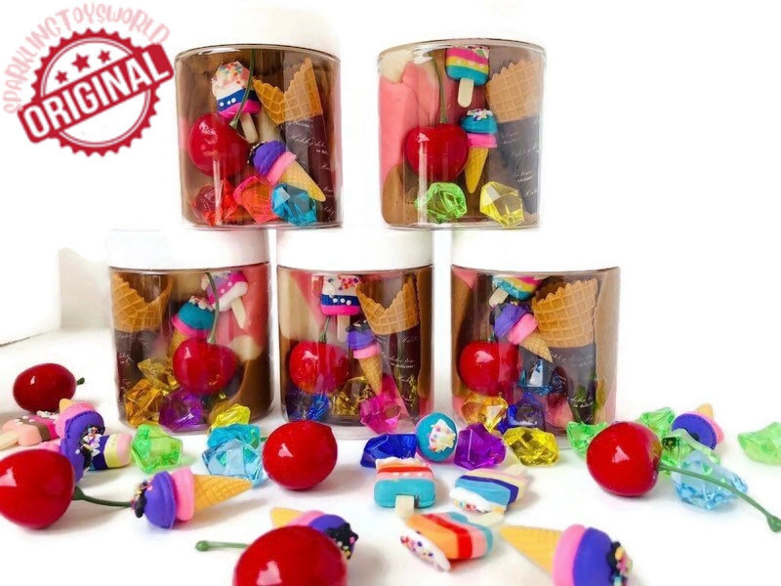 Ice Cream Play Dough Jar, Playdough Jars, Play Dough Sensory Kit ...