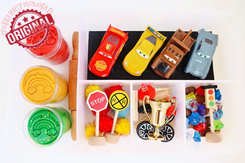 Cars Play Dough Kit, Play Dough Kit, Playdough Sensory Kit, Cars ...