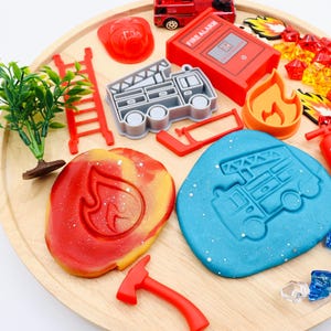 Fire Truck Play Dough Kit, Playdough Kit, Sensory Kit, Play Dough Kit ...