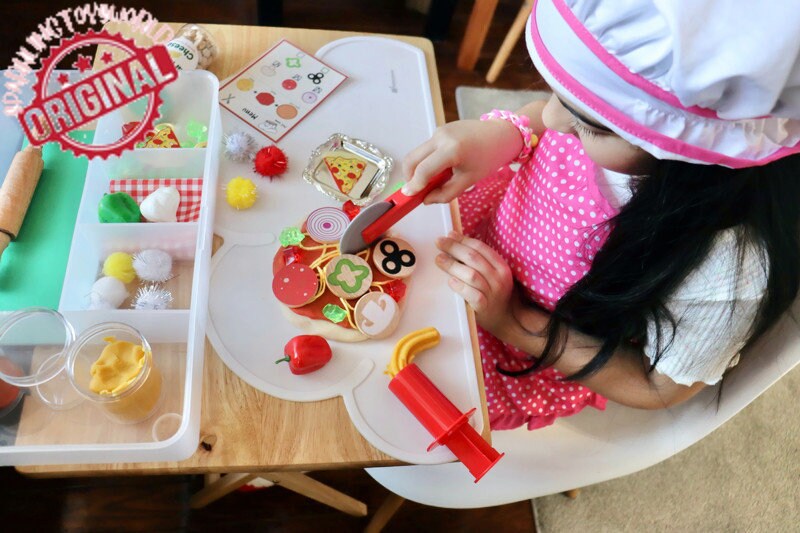 Wooden Pizza Play Dough Kit, Playdough Kit, Play Dough Kit, Pizza ...