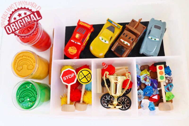Cars Play Dough Kit, Play Dough Kit, Playdough Sensory Kit, Cars ...