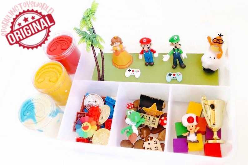 Mario Playdough Kit, Mario Sensory Kit, Playdough Kit, Sensory Bin ...