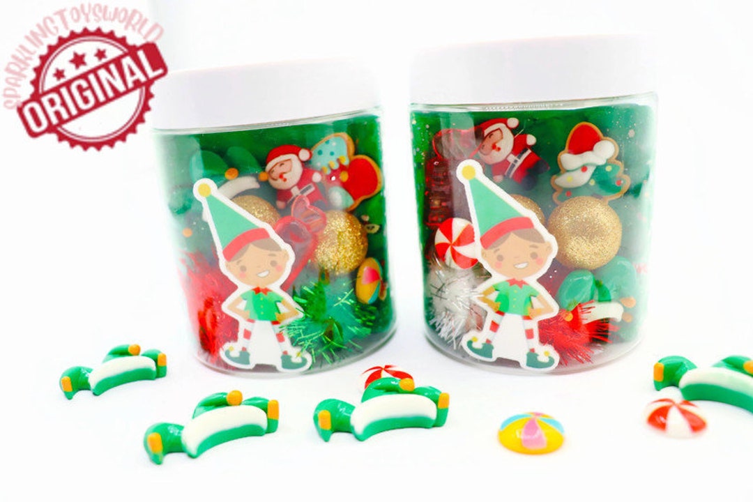 Elf Christmas Playdough Jar, Christmas Tree Playdough Jar, Playdough ...