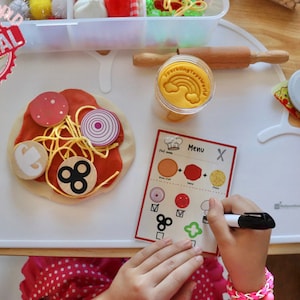 Wooden Pizza Play Dough Kit, Playdough Kit, Play Dough Kit, Pizza ...