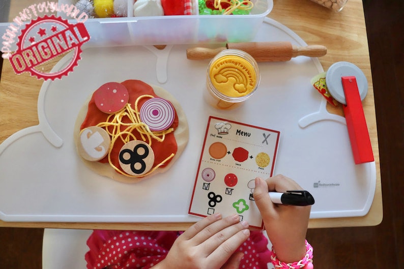 Wooden Pizza Play Dough Kit, Playdough Kit, Play Dough Kit, Pizza ...