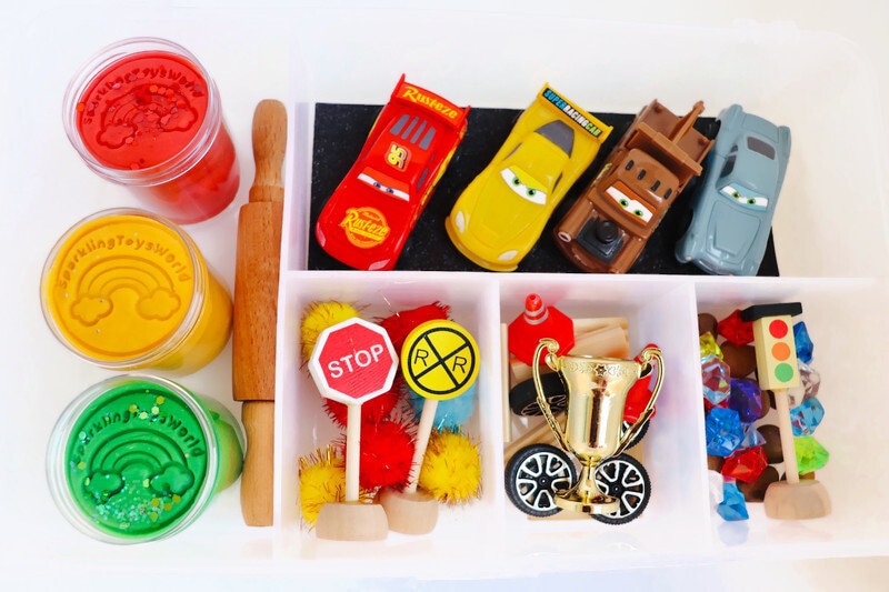 Cars Play Dough Kit, Play Dough Kit, Playdough Sensory Kit, Cars ...