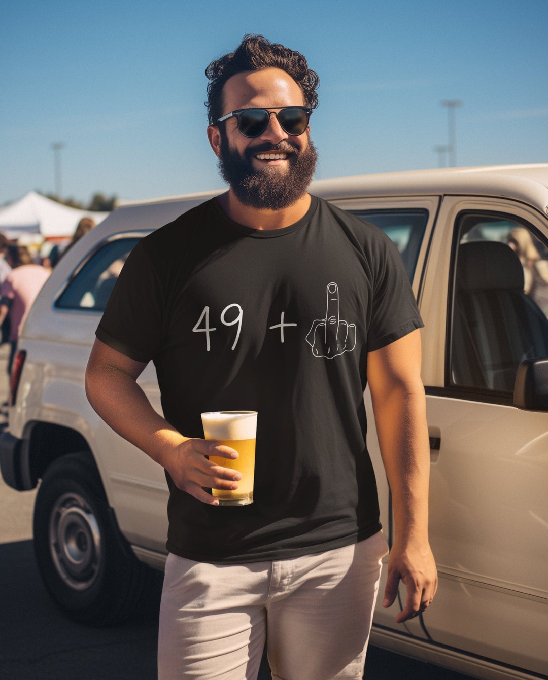 Funny 50th Birthday Shirt: 49 + Middle Finger 2.0 // Vintage Inspired ...