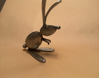 Silverware Metal Rabbit, Metal Art - Etsy