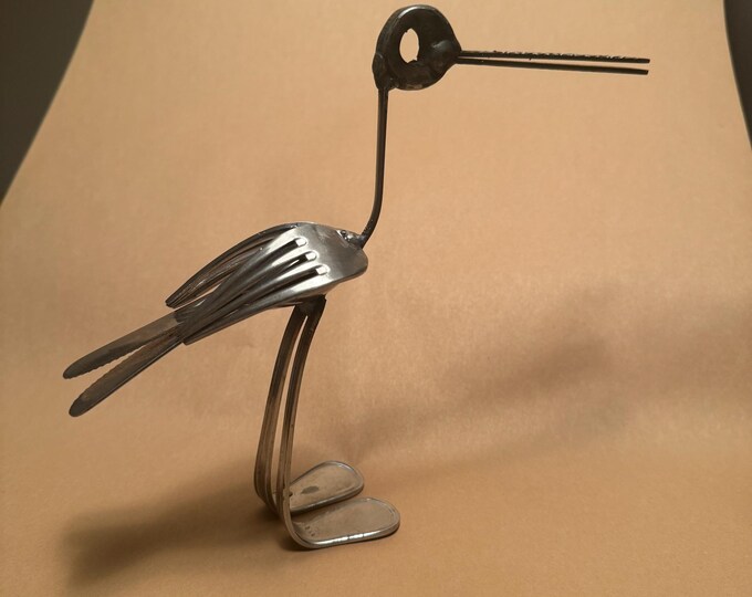 Silverware Metal Bird, Metal Art - Etsy