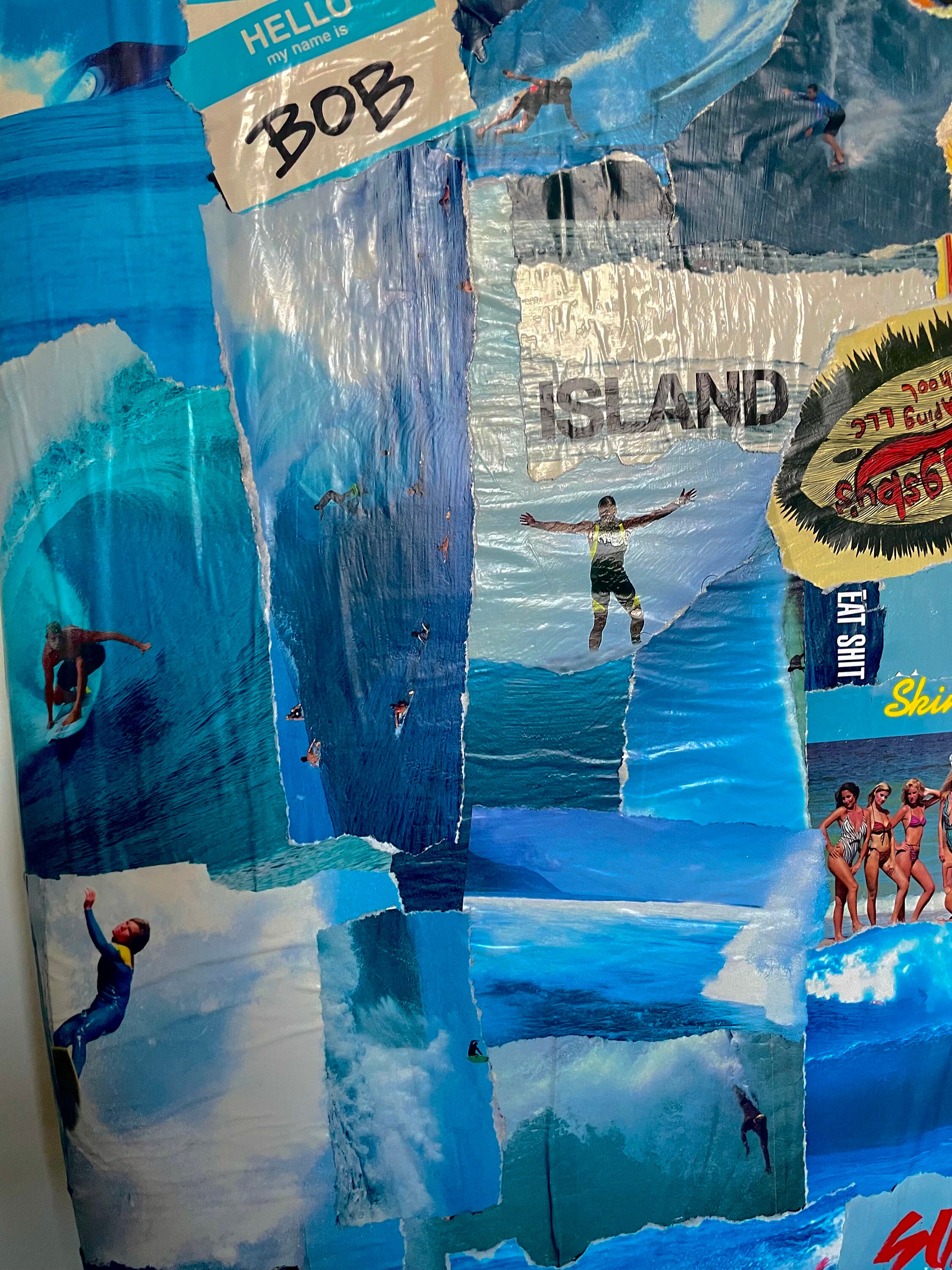 Surfboard Art – Mixed Media Surf Magazine Collage With Resin Finish ...