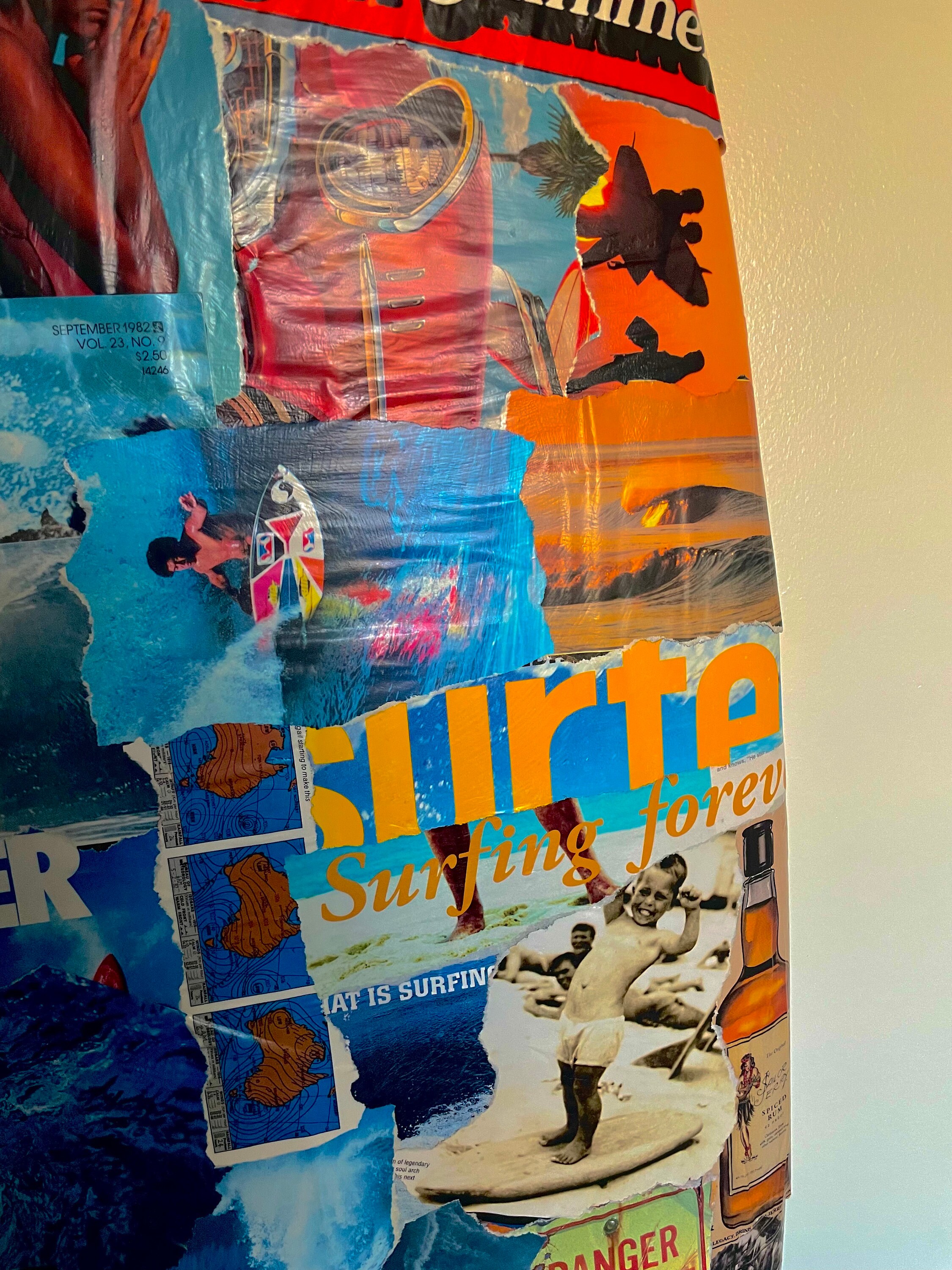 Surfboard Art – Mixed Media Surf Magazine Collage With Resin Finish ...