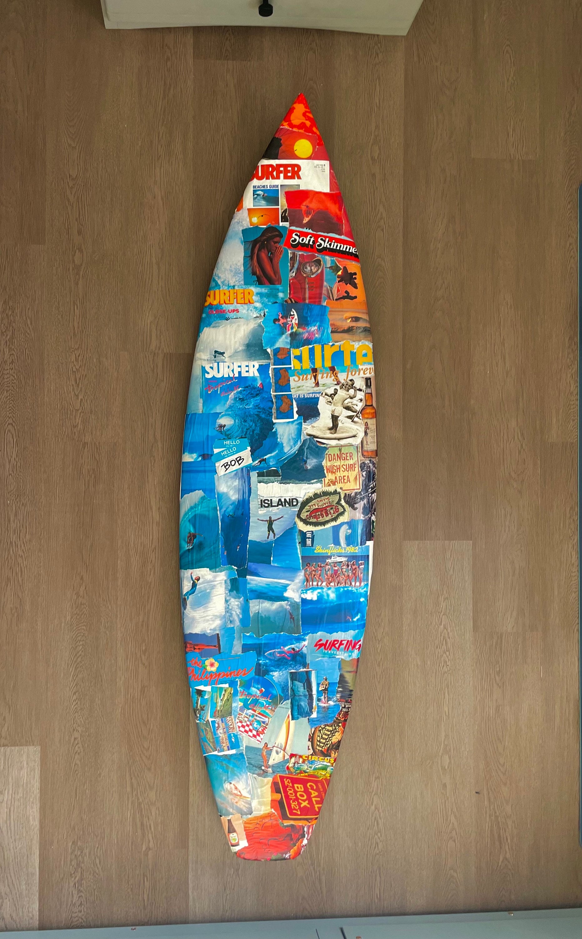 Surfboard Art – Mixed Media Surf Magazine Collage With Resin Finish ...