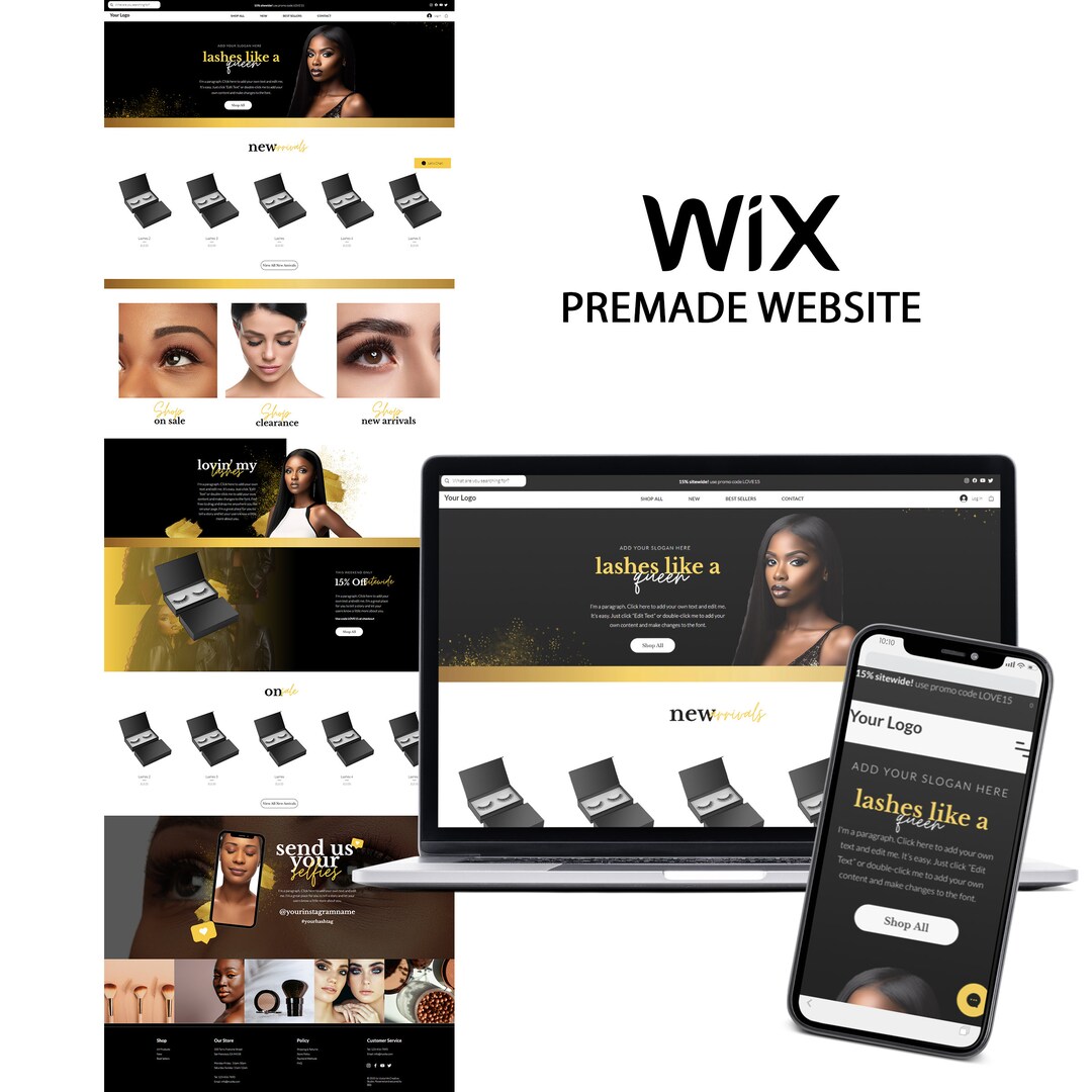 Lash Tech Template, Beauty Wix Website, Premade Wix Template, Lash Tech ...
