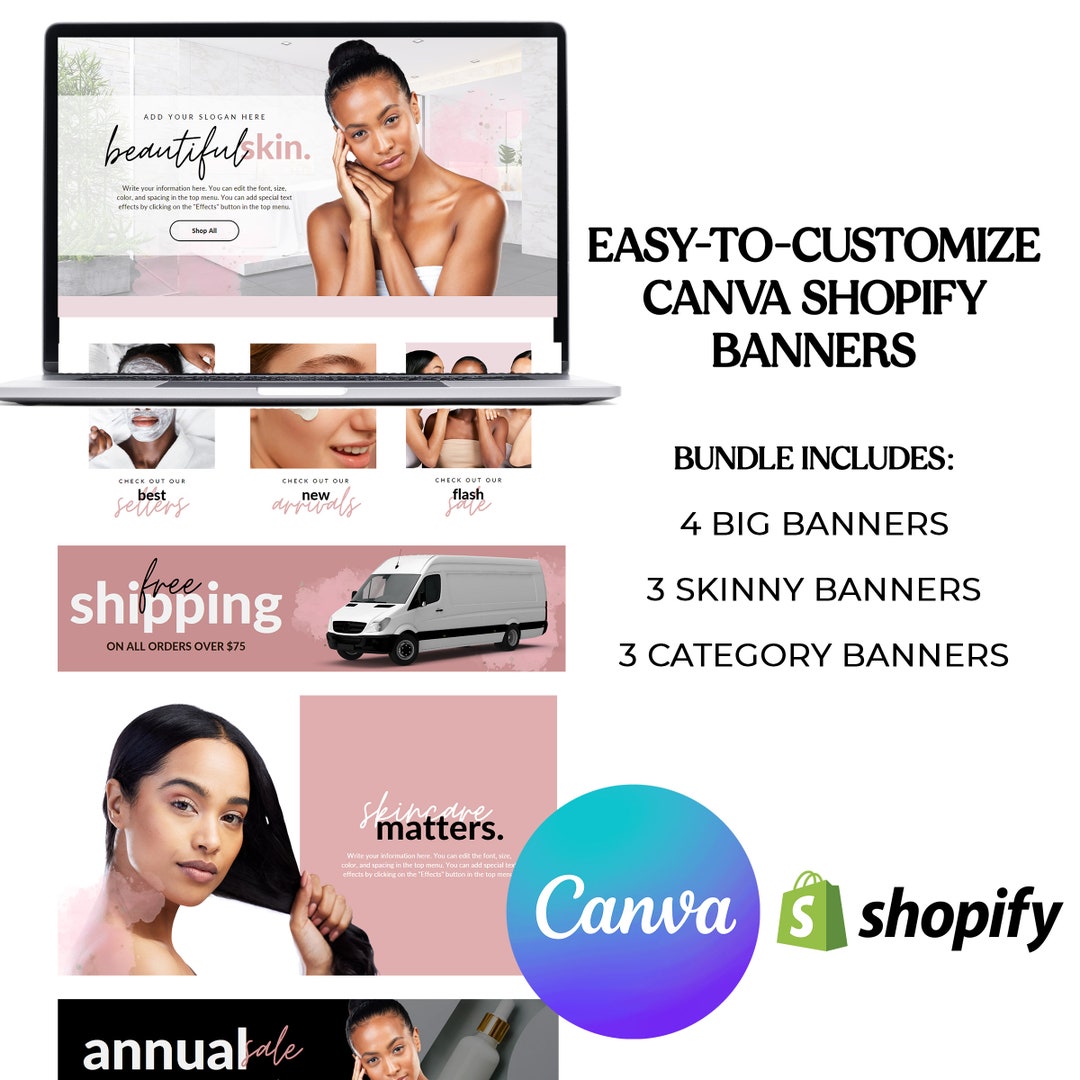 Skin Goals Website Banners, DIY Web Banner Template Design, Shopify ...