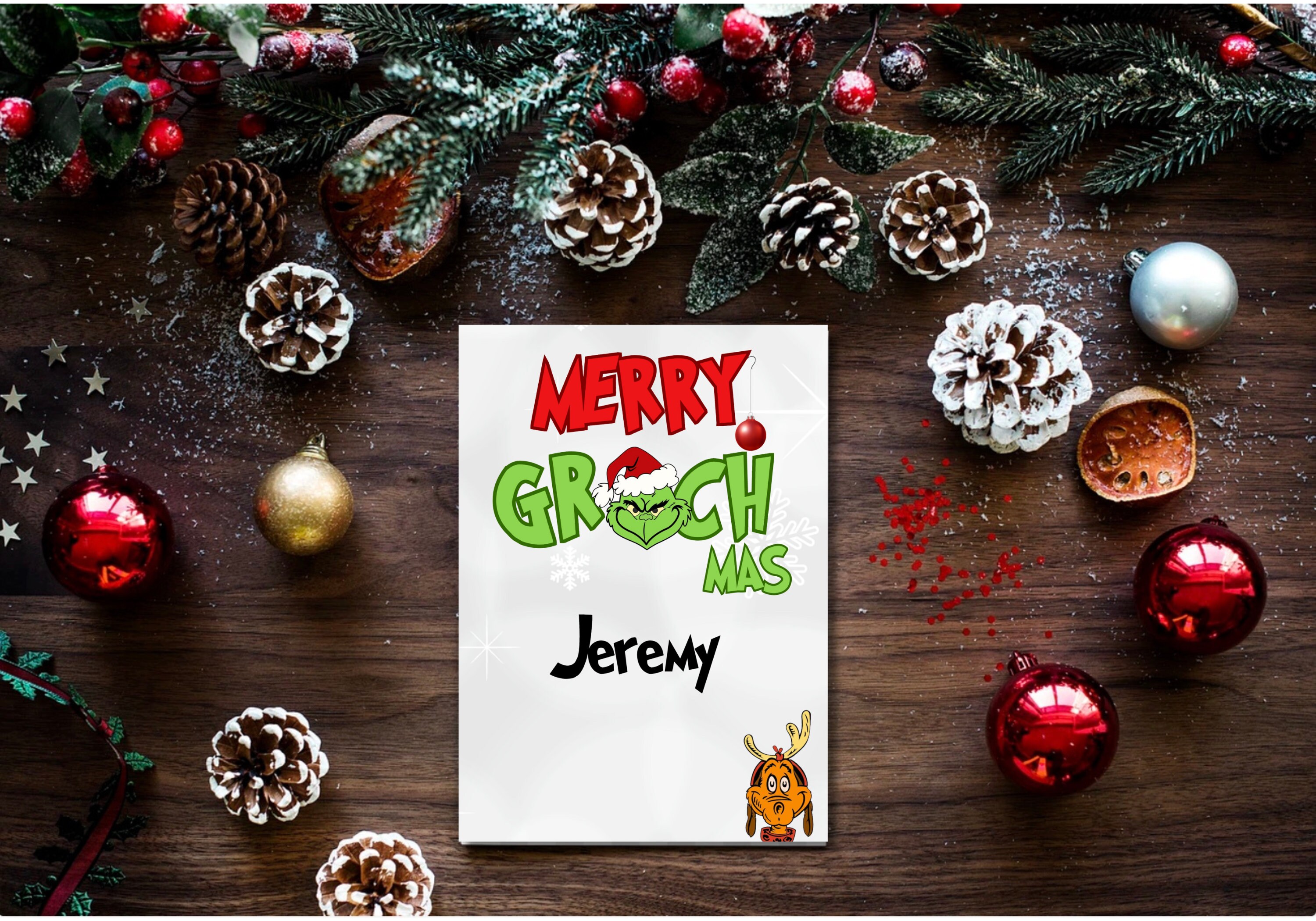 Grinchmas Editable Printable Christmas Card, Grinch Christmas Printable ...