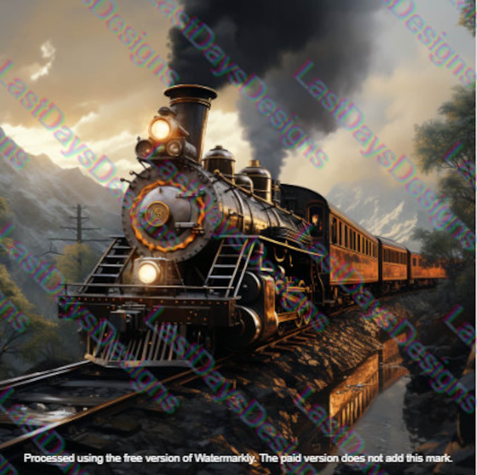 Trains Railroad Tracks Trollies Locomotive Steam Powerful Stickers ...