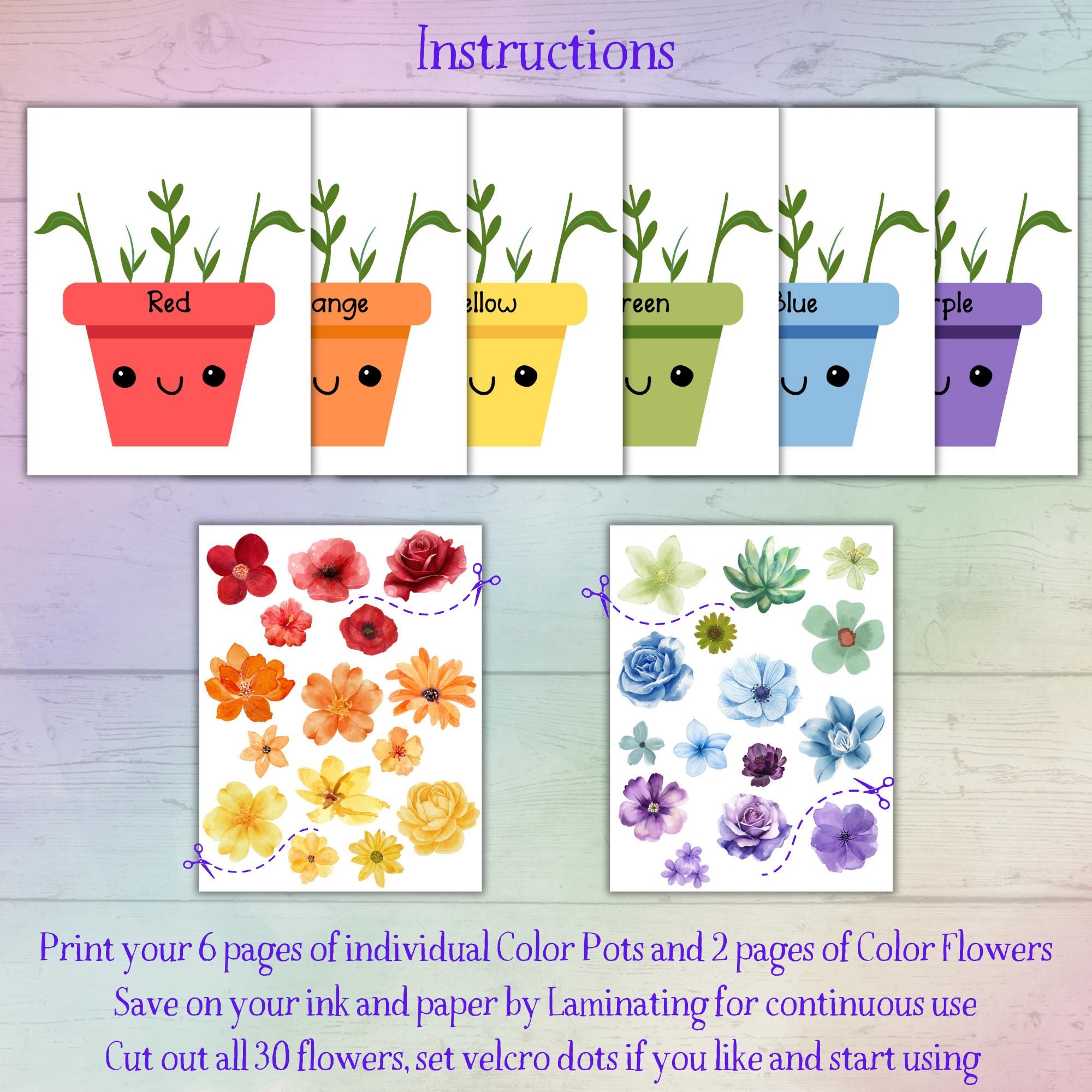 Color Sorting Printable PDF, Autism Non Verbal Children, Pre K, Special ...