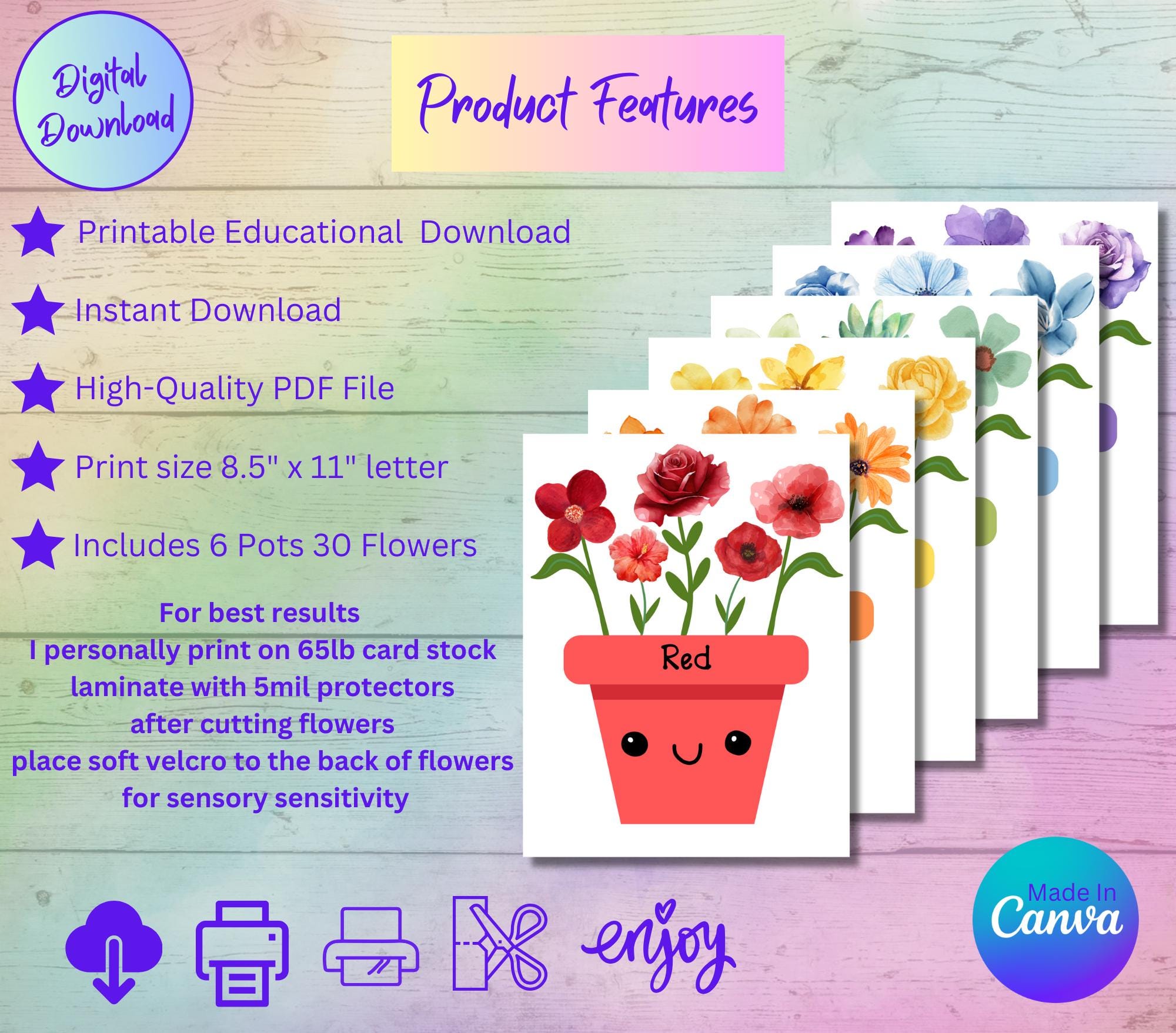 Color Sorting Printable PDF, Autism Non Verbal Children, Pre K, Special ...