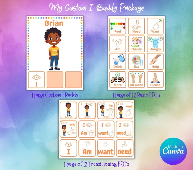 My I Buddy Customizable Pec's/non Verbal Custom Communication ...