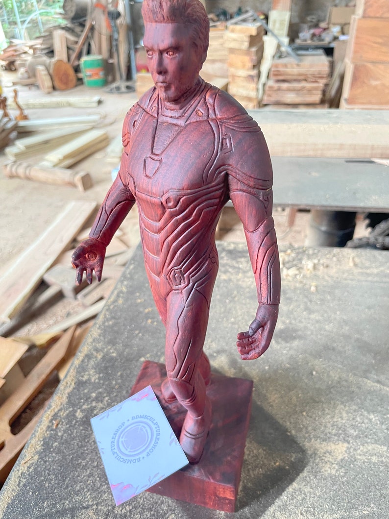 Tony Stark Iron Man Avengers Civil War Marvel Comics Statue Wooden ...