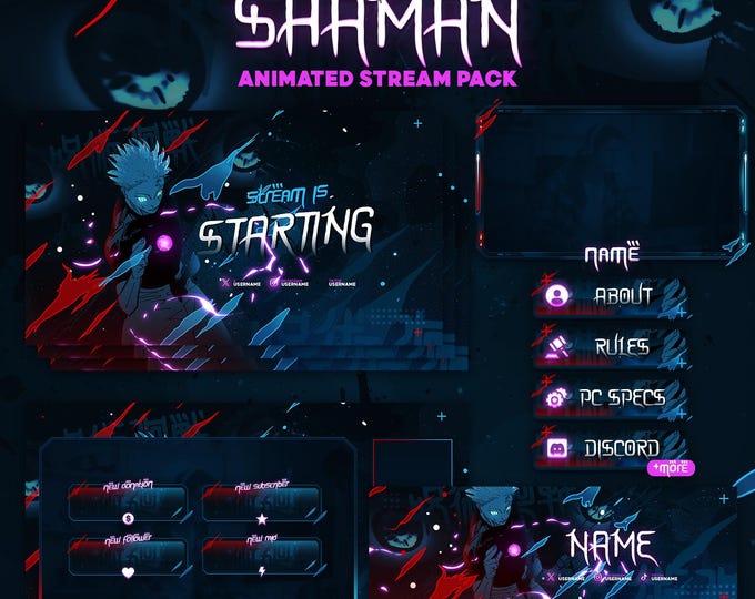 Gojo-satoru Animated Scenes for Twitch Stream Overlay, Including Twitch ...