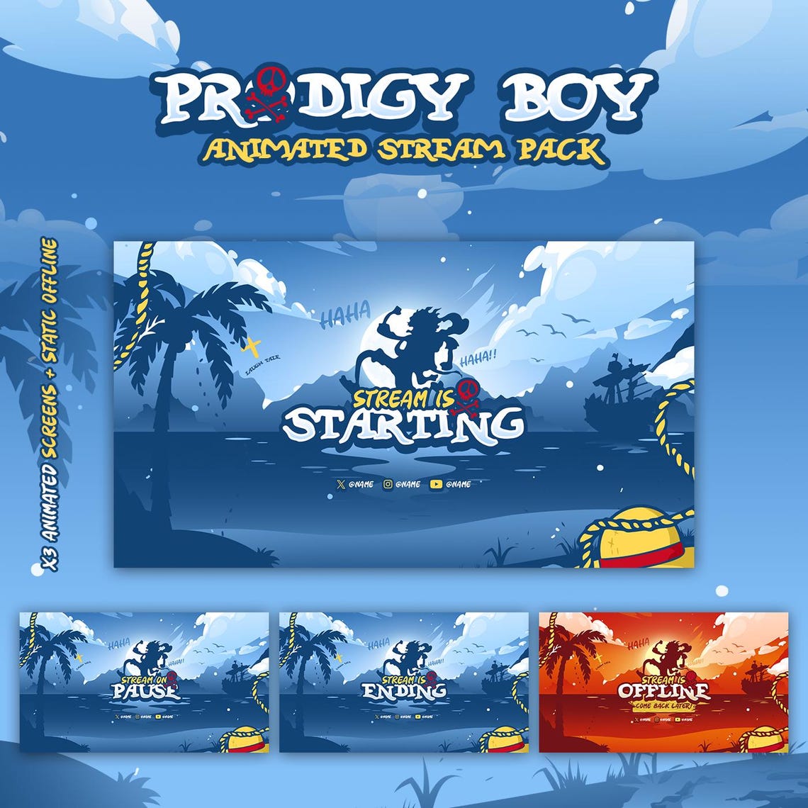Prodigy Boy Animated Stream Package: Twitch, Youtube, Kick, Stream ...