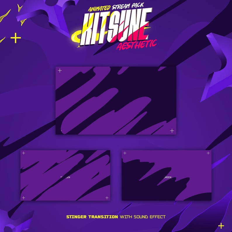 Kitsune Animated Stream Package: Twitch, Youtube, Kick, Stream Overlays ...