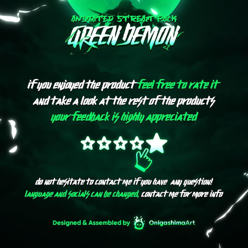 Green Demon Samurai Stream Package: Twitch, Youtube, Kick, Stream ...