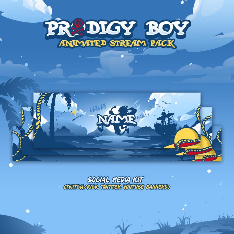 Paquete de transmisión animada de Prodigy Boy: Twitch, YouTube, Kick, superposiciones de ...