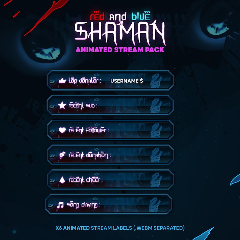 Shaman Animated Stream Package: Twitch, Youtube, Kick, Stream Overlays ...
