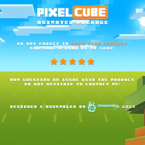 Pixel Cube Premium Animated Stream Package Stream Overlays, Panels ...