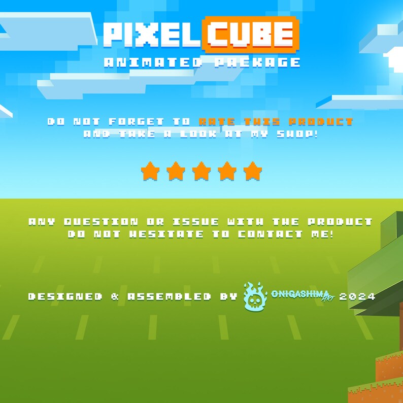 Pixel Cube Premium Animated Stream Package | Stream Overlays, Panels ...