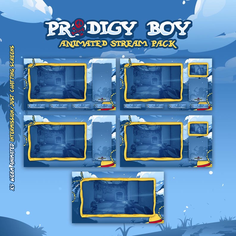 Prodigy Boy Animated Stream Package: Twitch, Youtube, Kick, Stream ...