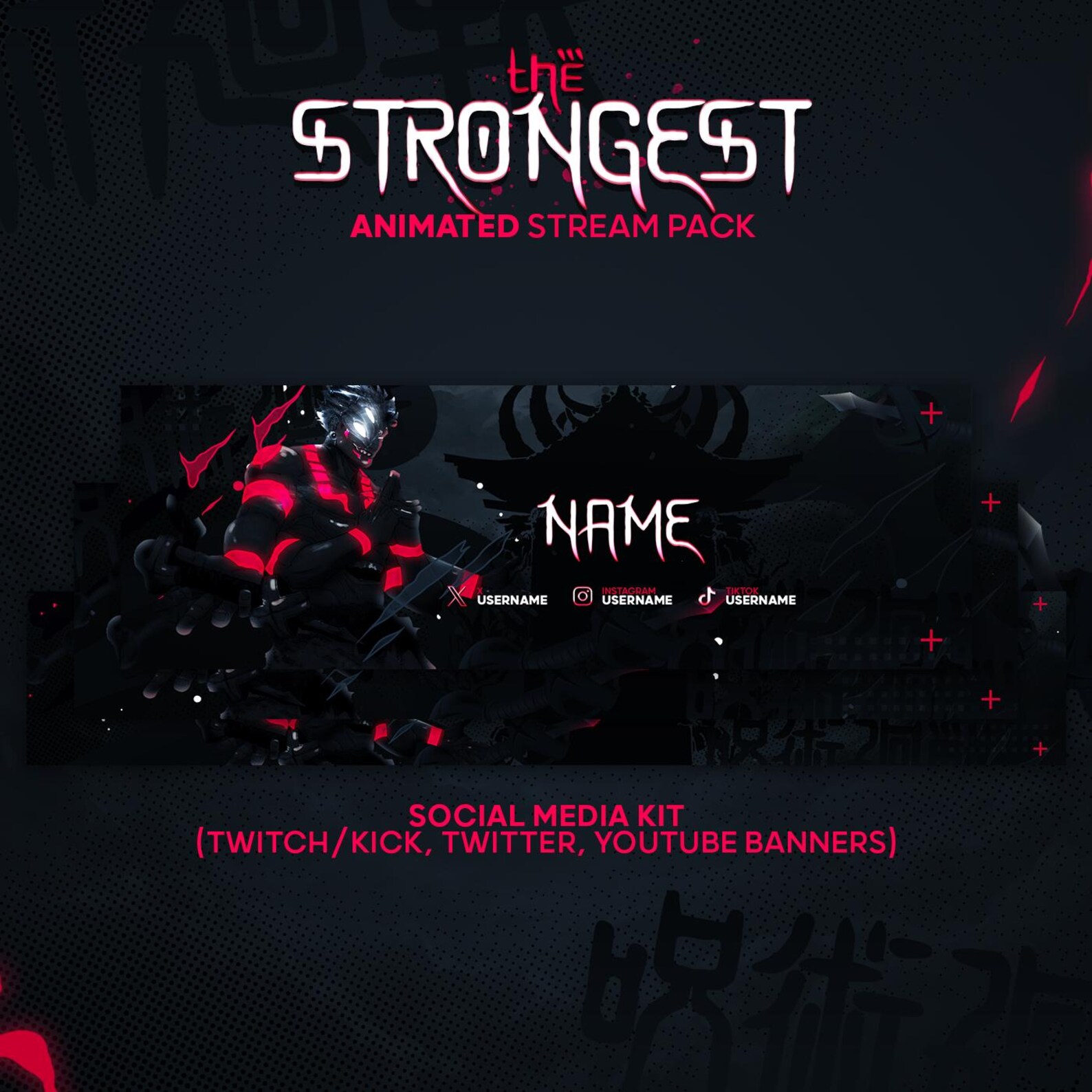 The Stongest Animated Stream Package: Twitch, Youtube, Kick, Stream ...