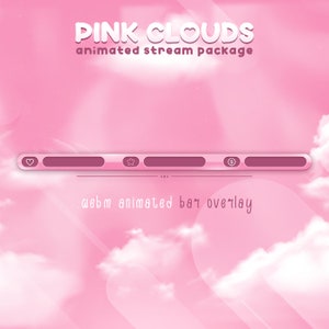 Pink Clouds Animated Stream Package: Twitch, Youtube, Kick, Stream ...