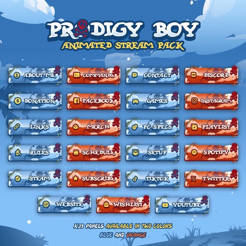 Prodigy Boy Animated Stream Package: Twitch, Youtube, Kick, Stream ...