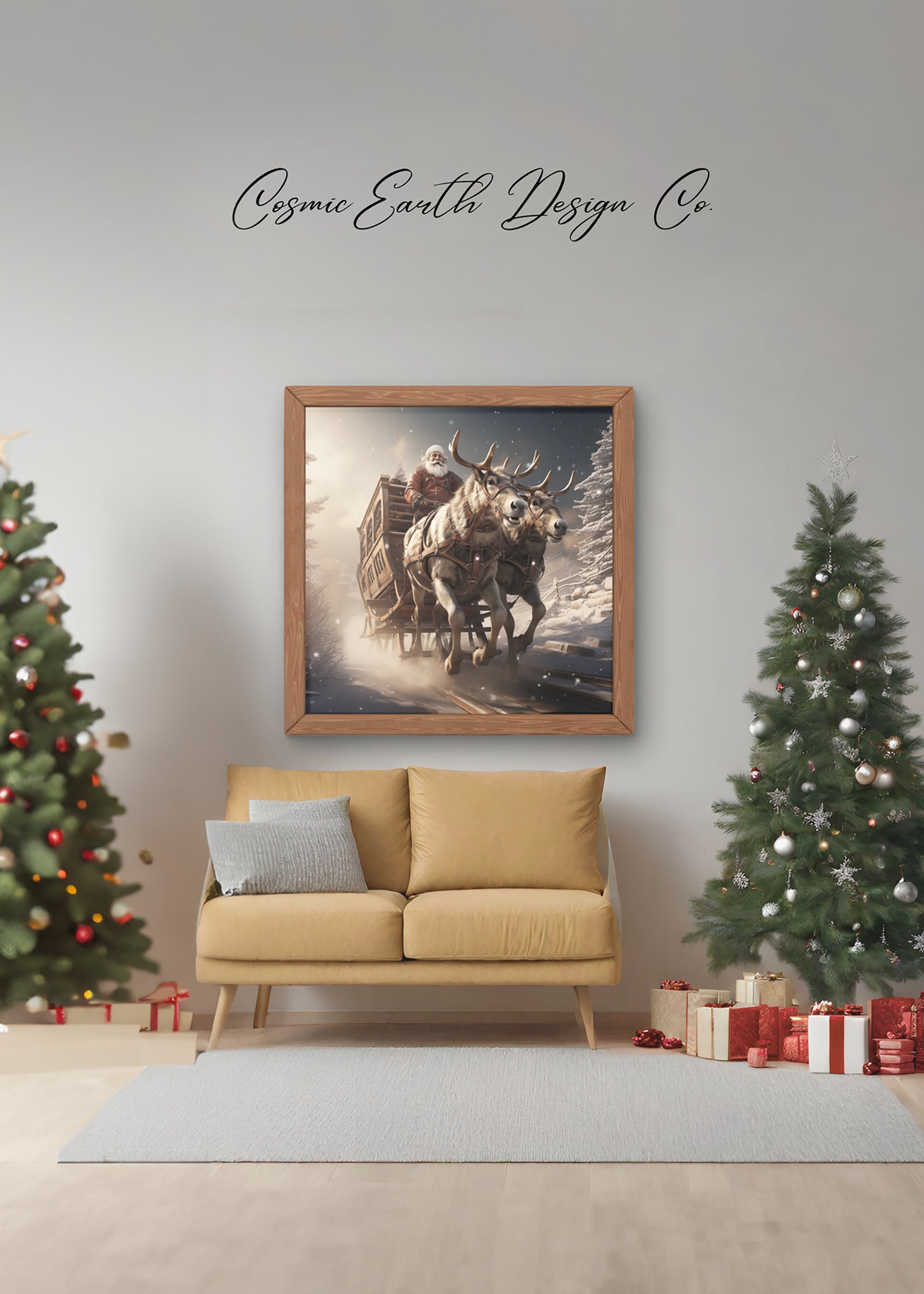 Christmas Printable Art, Wall Decor, Santa Claus Art, Seasonal Wall Art ...