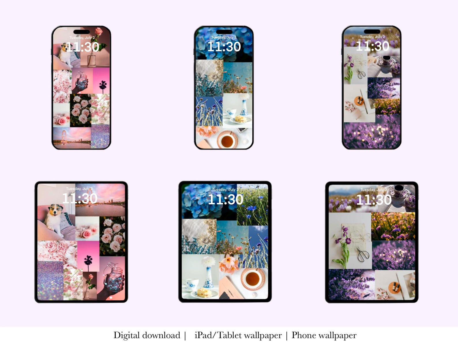 Three Wallpaper Set | Collage Wallpapers | Summer Girly Wallpapers ...