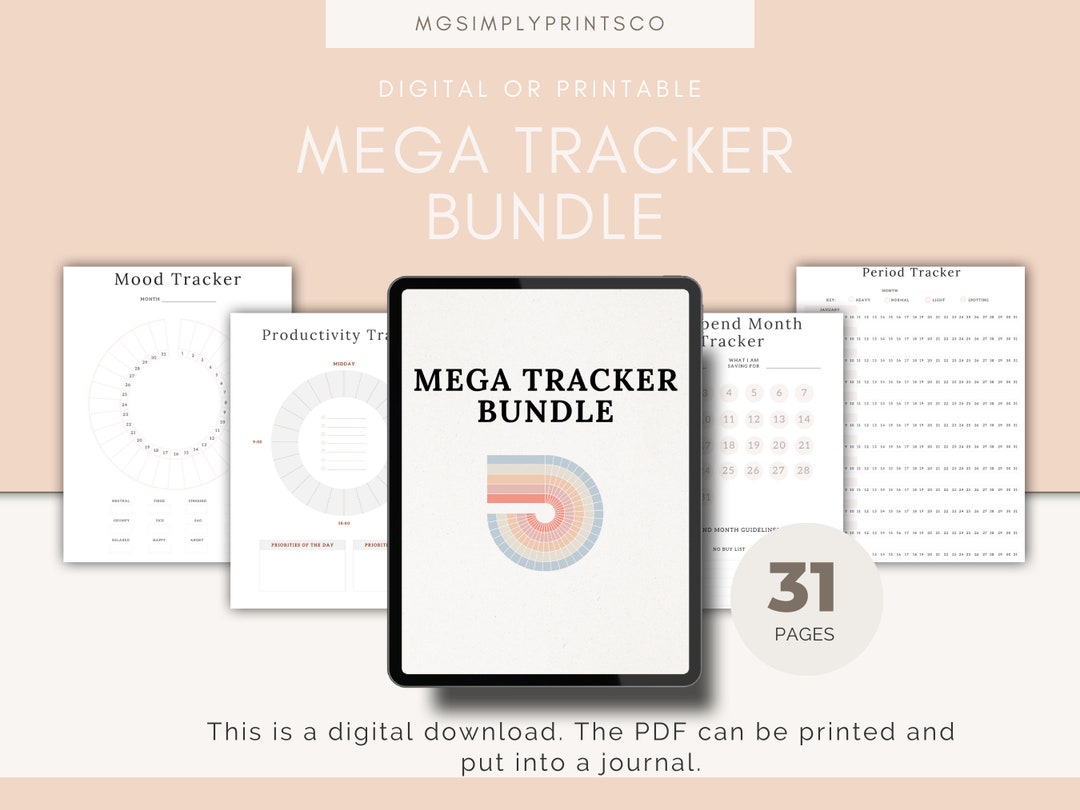 MEGA TRACKER BUNDLE, Sleep Tracker, Mood Tracker, Period Tracker ...