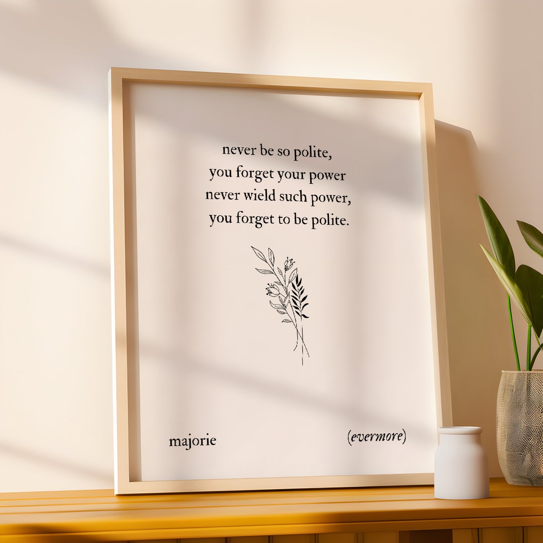 Majorie by Taylor Swift Lyric Print, Wall Art for Swiftie Taylor Swift ...