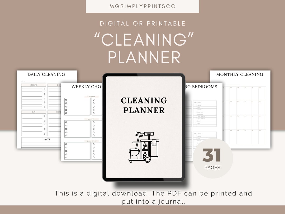 CLEANING TRACKER, Chore Chart, Chore Chart Journal, Deep Cleaning Chart ...