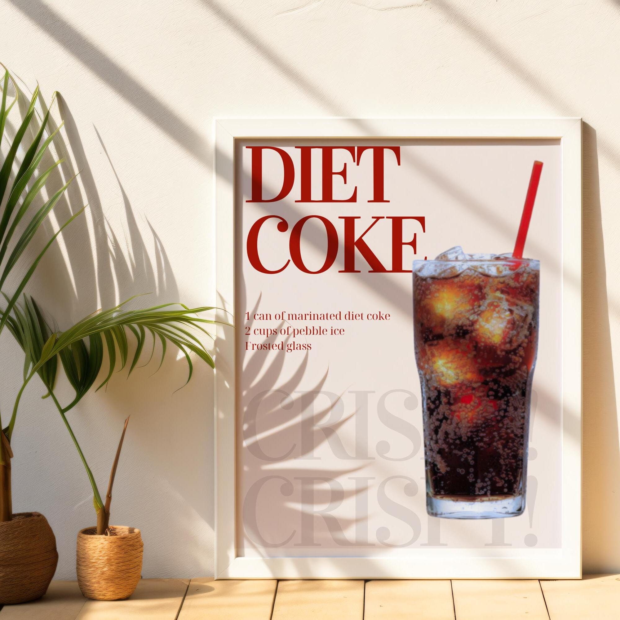 Vintage Diet Coke Digital Print Poster | Retro Soda Art | Classic Soft ...