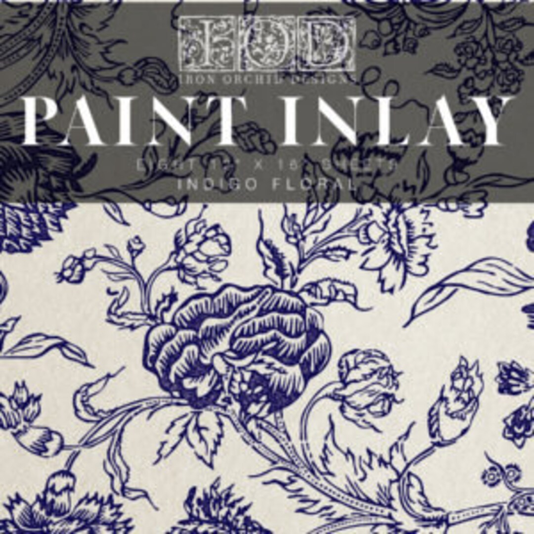 Iron Orchid Indigo Floral Paint Inlay - Etsy
