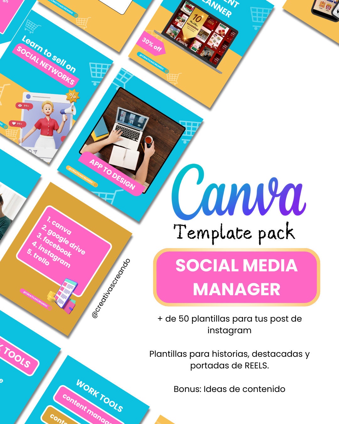 Editable Canva Social Media Manager Templates - Etsy