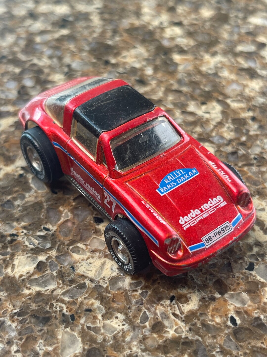 Vintage DARDA Porsche 911 Targa Red 27 Toy Pull Back Car From West ...