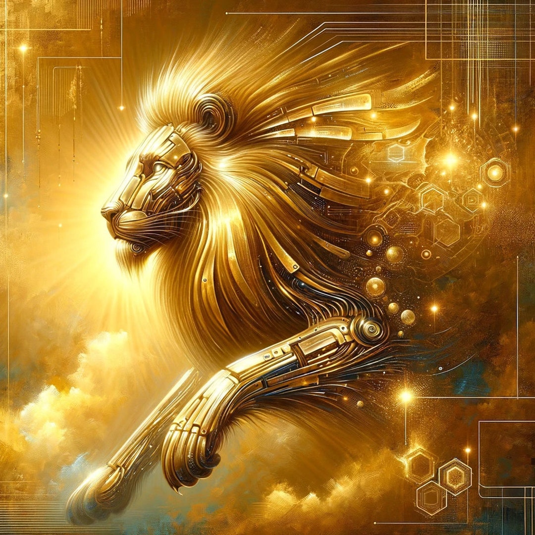 A Gold Metaverse Lion - Etsy