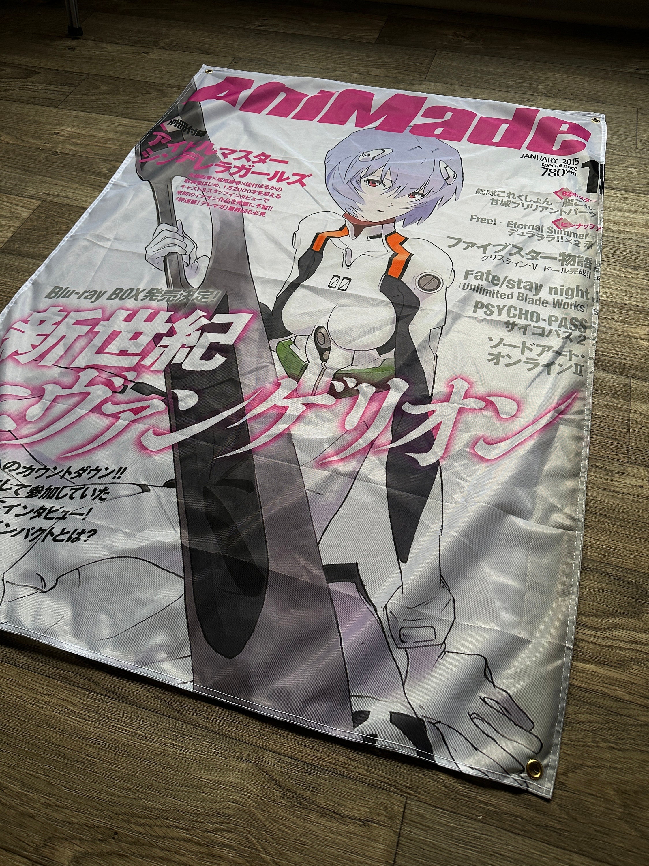 Unit-00 Anime Tapestry, Anime Magazine Cover, Handmade Polyester Flag ...